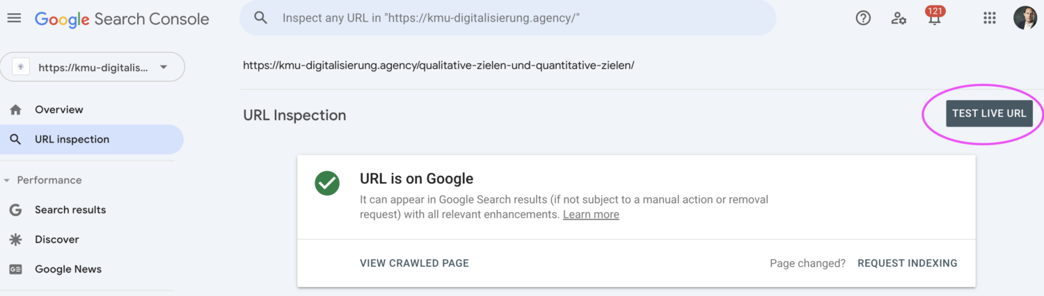 Google Search Console URL-Prüfung: Indexierung & Live-Test erklärt